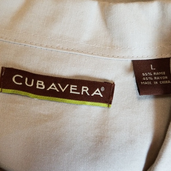 Cubavera | Shirts | Cubavera Short Sleeve Khaki Shirt Large | Poshmark